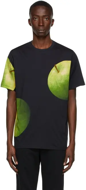 Paul Smith Navy & Green Gents Apple T-Shirt - 30 Green | Editorialist